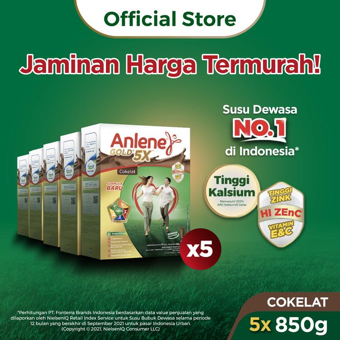 Promo Anlene Gold 5X Susu Bubuk Cokelat 5 x 850g-Tulang, Sendi & Otot ...