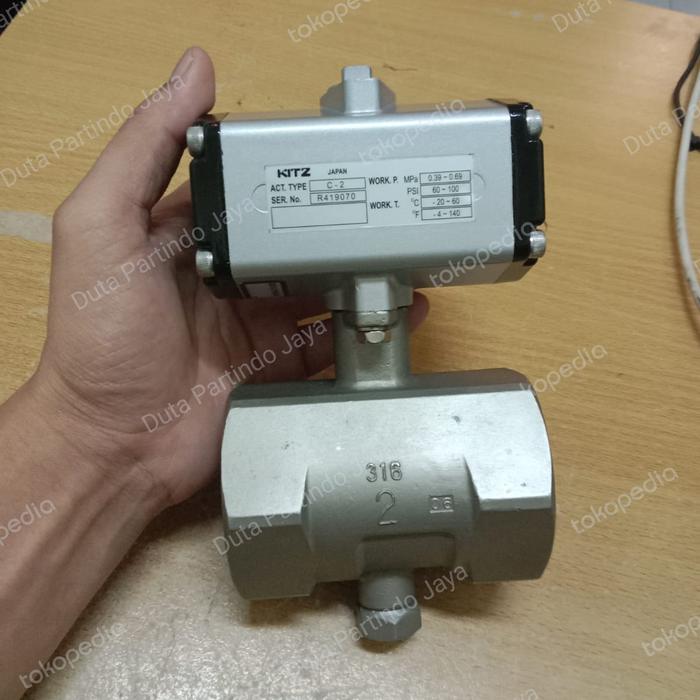 Jual Ball Valve Kitz Pneumatic Actuator C-UTE Drat 2" inch Stainless 316 - Jakarta Barat - Duta ...