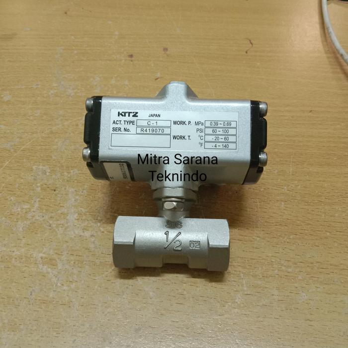 Jual Kitz Ball Valve Pneumatic Actuator Stainless 316 Drat 1/2" inch Kitz SS316 C-UTE - Jakarta ...