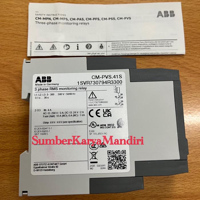 Jual CM-PVS.41S 3 Phase Monitoring Relay ABB 1SVR730794R3300 - Jakarta Barat ...