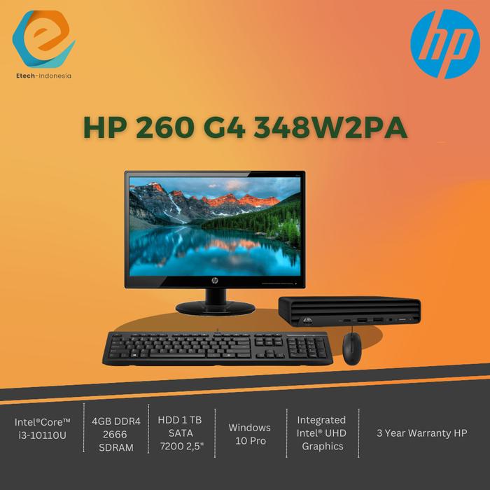 Jual HP 260 G4 348W2PA i3-10110U 4GB 1TB SATA WIN10PRO 3YR - Jakarta ...
