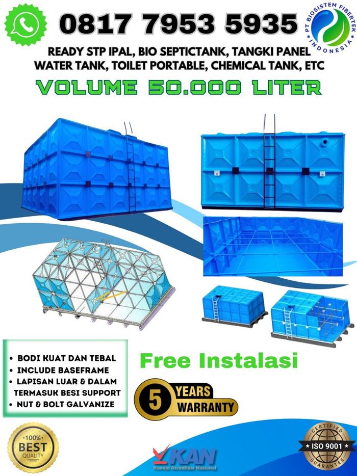 Jual FRP Modular Tank - Tangki Panel Biotech Sistem 50000 liiter / 50 m3 - Biosistem - Biosys ...