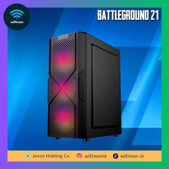 Jual Simbadda Battleground 21 ATX Tempered Glass 3 Fan PC Case Black ...
