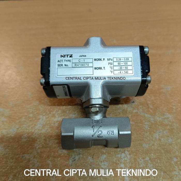 Jual Ball valve KITZ 1/2" inch Pneumatic Actuator Stainless ss 316 C-UTE - Jakarta Barat ...