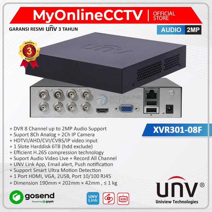 Promo DVR 8CH XVR301-08F UNV UNIVIEW Coaxial Camera CCTV Up To 2MP H ...