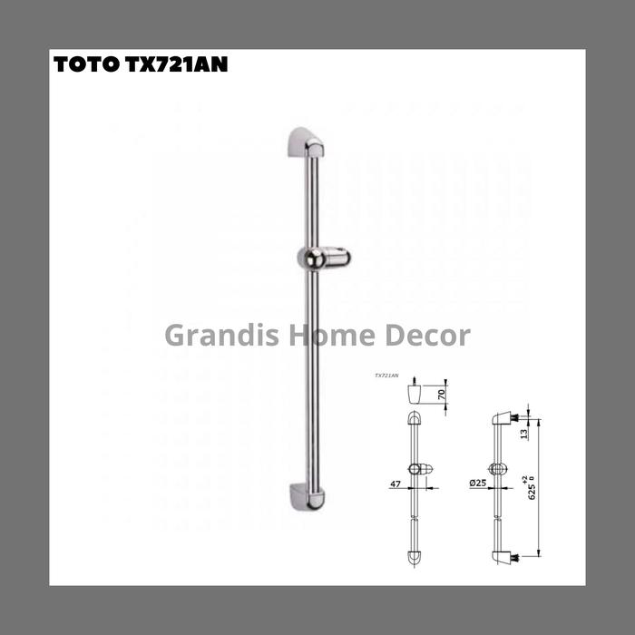 Jual TOTO Sliding Rail TX721AN | Shower Tiang Set - Shower Tiang ...