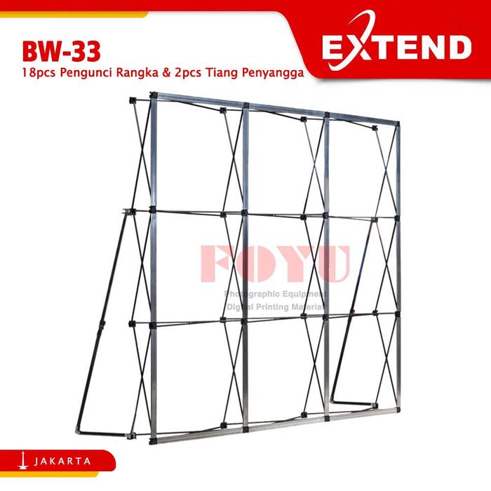 Promo Stand Display Banner Poster Backwall Backdrop 2.3x2.3m Extend BW ...