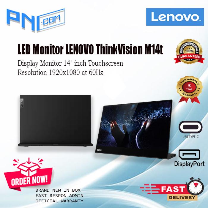 Jual Monitor LED Lenovo ThinkVision M14t IPS 60Hz 6ms Touchscreen ...
