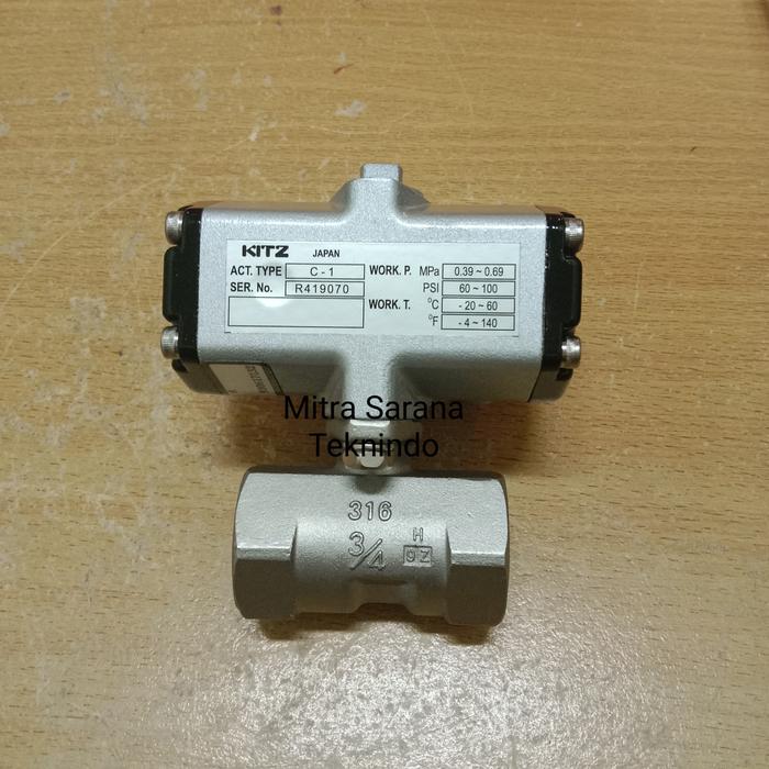 Jual Kitz Ball Valve Pneumatic Actuator Stainless 316 Drat 3/4" inch ...