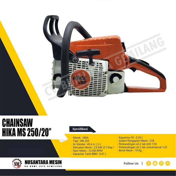 Jual MESIN GERGAJI / CHAINSAW HIKA MS 250 20 INCH GUIDE BAR - Kota Surabaya - Nusantara_mesin ...