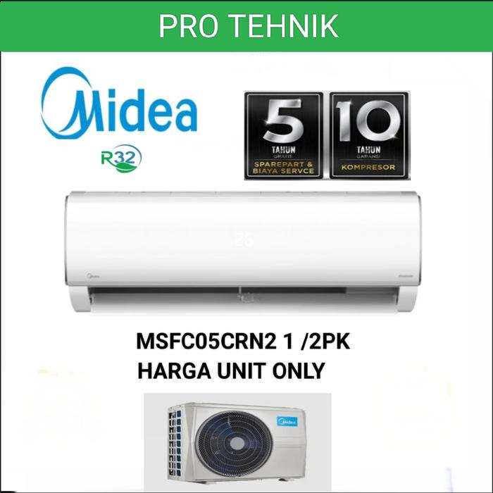 Jual midea AC split msfc05crn2 standar 0.5pk garansi resmi harga unit ...
