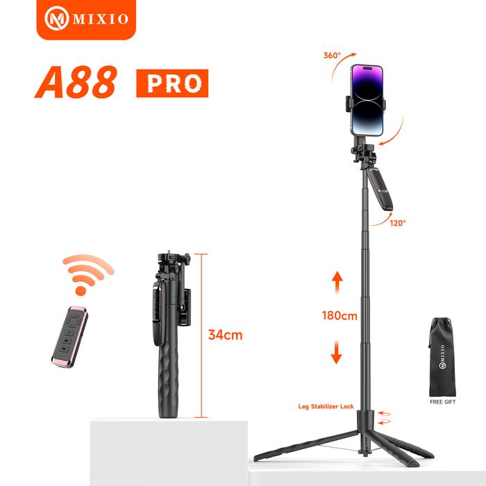 Promo MIXIO A88PRO 180CM Tripod Tongsis Bluetooth Remote Hand ...