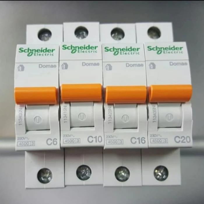 Jual Mcb Schneider Domae 1P 2A,4A,6A,10A,16A,20A,25A,32A,40A,50A,63A 1phase 4,5kA - 25A ...