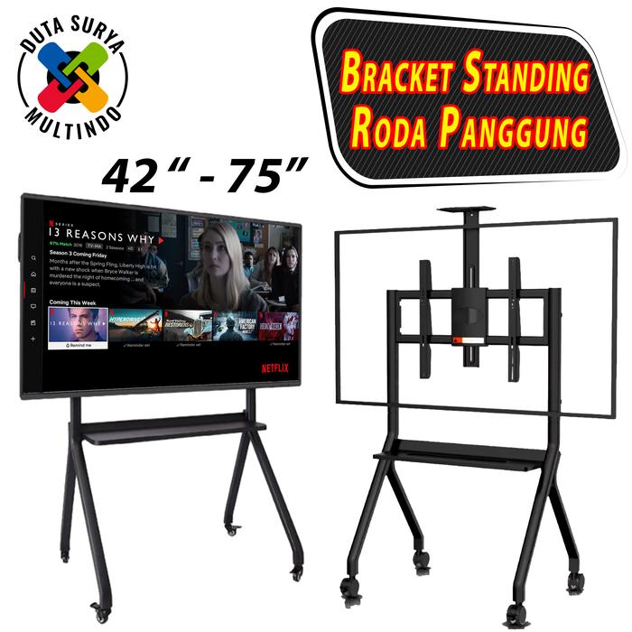Promo bracket braket breket tv standing roda semitex mt-75 untuk ukuran ...