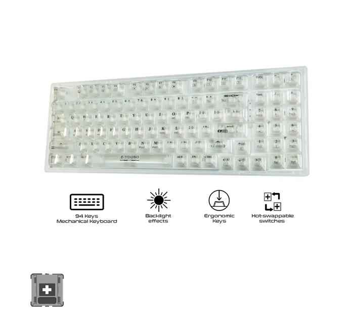 Jual E-YOOSO Z-94 Mechanical Keyboard 94Key, Linear White Switch ...