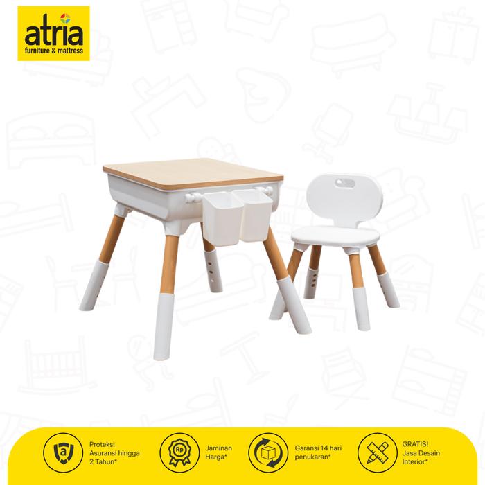 Promo Atria Meja & Kursi Belajar Anak Luminoso MLD8833 White Wood Cicil ...