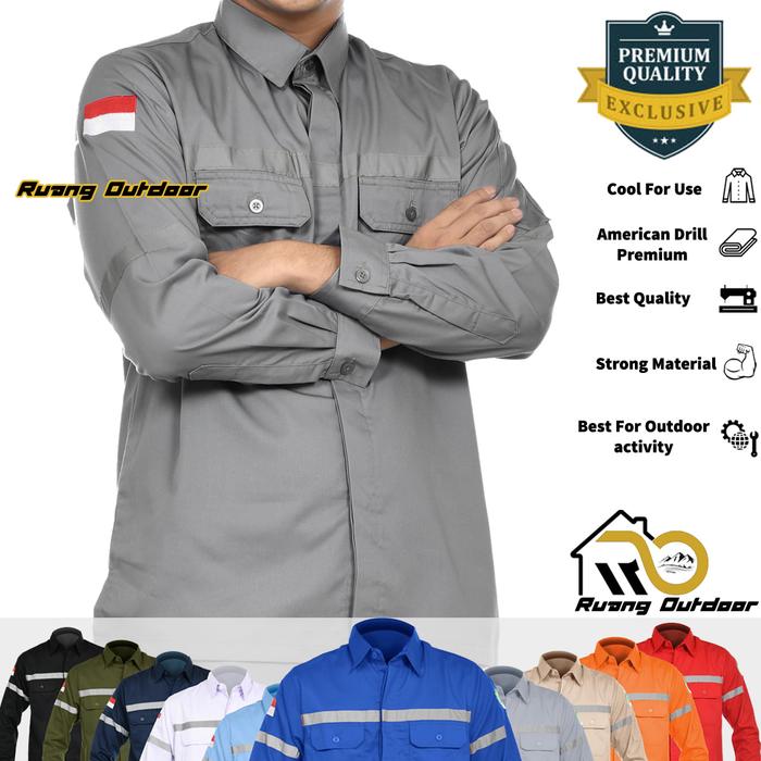 Jual Baju Kemeja Wearpack Safety K3 Pria Lengan Panjang Seragam Atasan ...