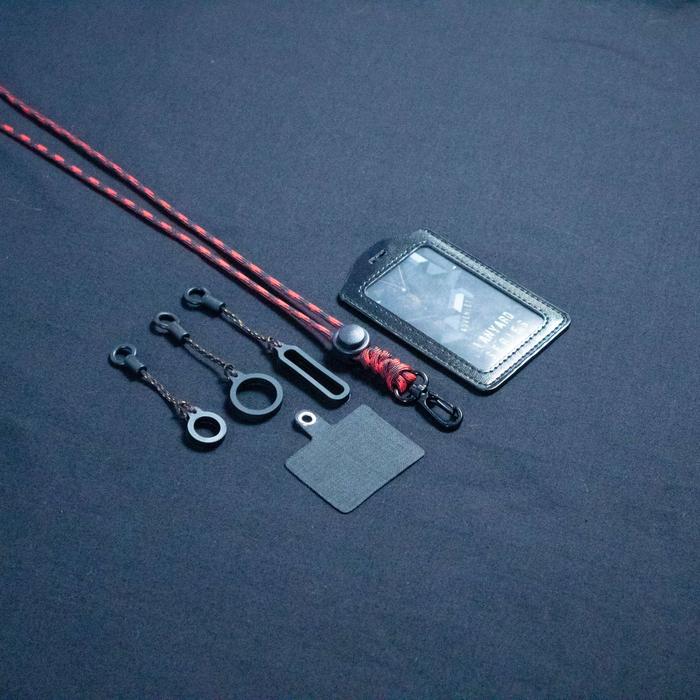 Jual Lanyard Name Tag Id Card Tali Paracord Pengait Holder Kulit ...