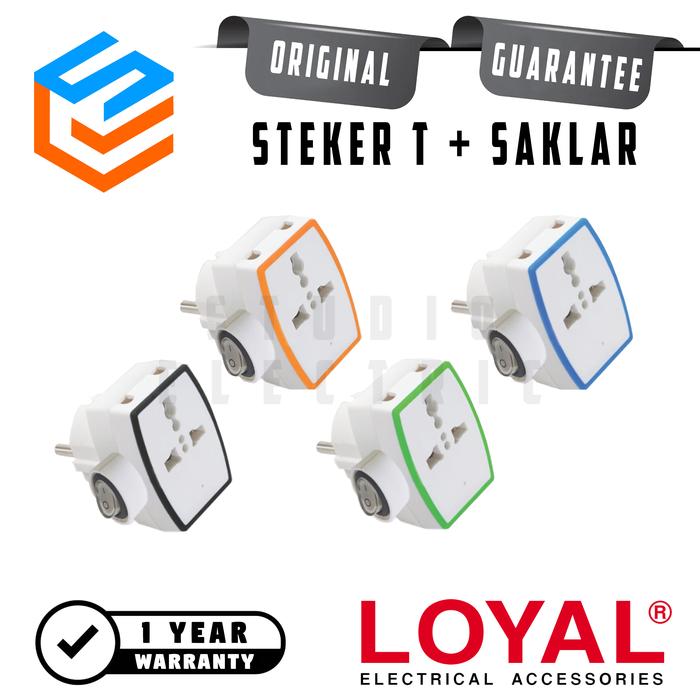 Jual Loyal Steker T Universal Colokan Kaki 3 Lubang Stop Kontak Saklar ...