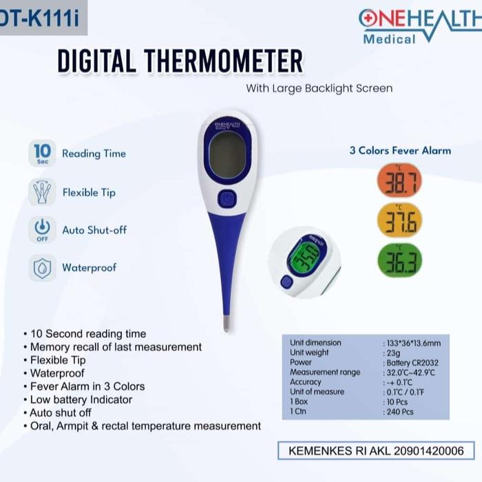 Promo ONEHEALTH DIGITAL THERMOMETER DT-K111i ( Big LCD) - Kota Medan - Onehealth Official Store ...