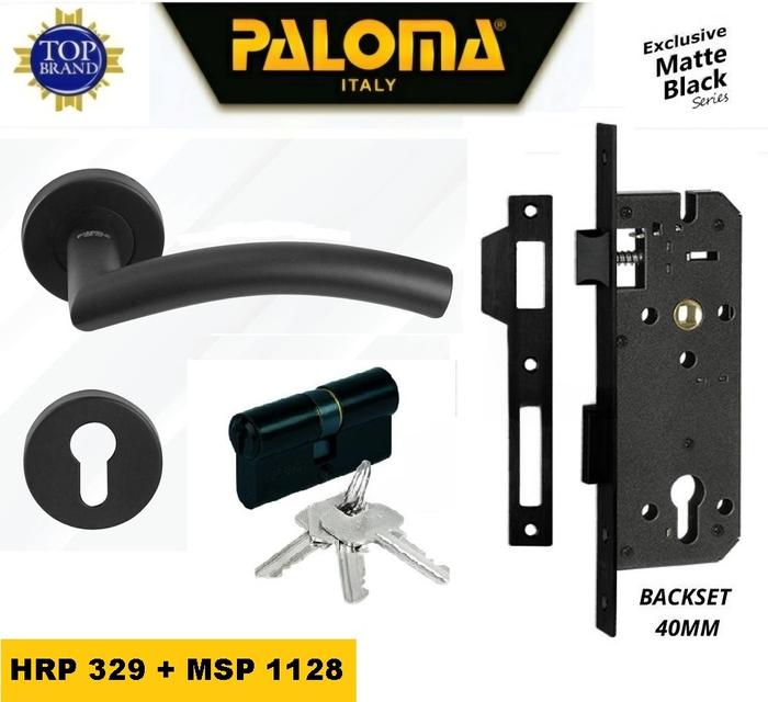 Jual PALOMA PAKET HRP 329 MSP 1128 HANDLE HITAM SET KUNCI PINTU ...