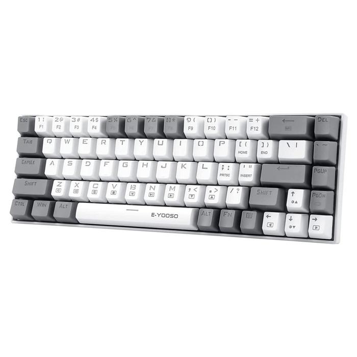 Jual E-YOOSO Z-686 Mechanical Keyboard 68 Key, Blue Switch, White Grey ...
