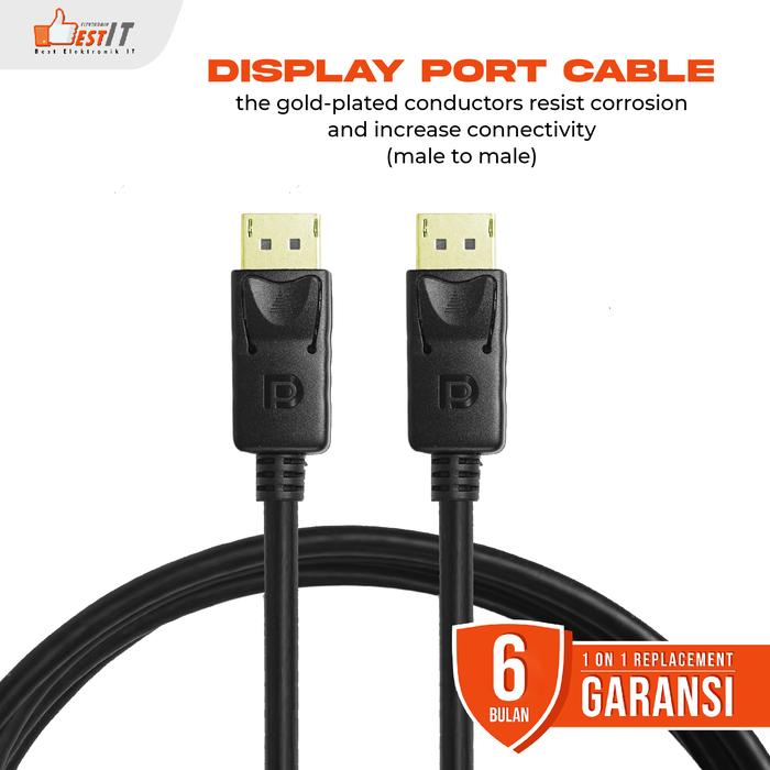 Promo Kabel DisplayPort Male to Male NYK 4K Full HD 3 Meter / Kabel DP ...