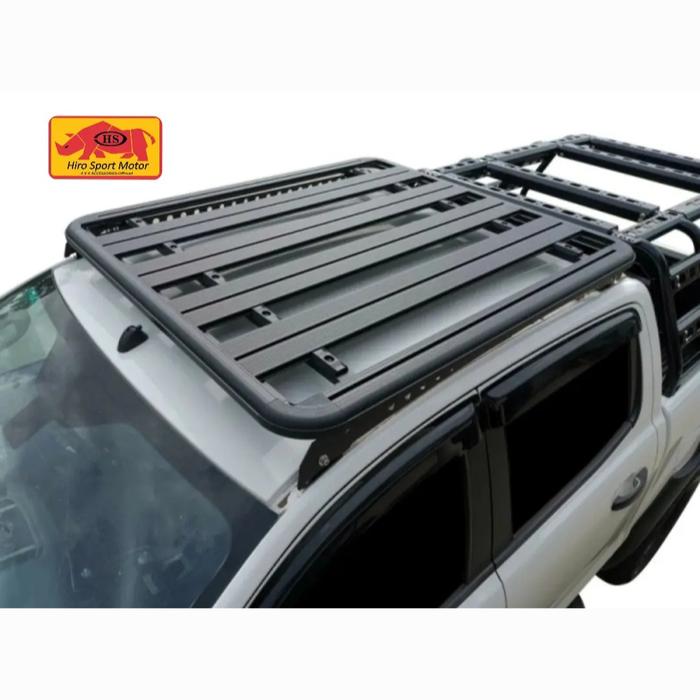 Jual roof rack Nissan navara np300 model flat alumunium alloy + breket ...