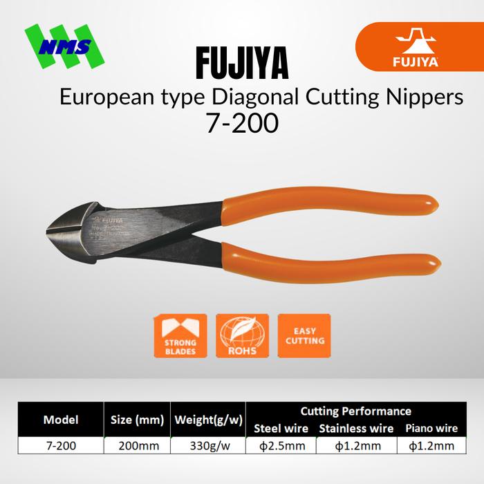 Promo Tang Potong FUJIYA 7-200 European type Diagonal Cutting Nippers Japan - Jakarta Barat ...
