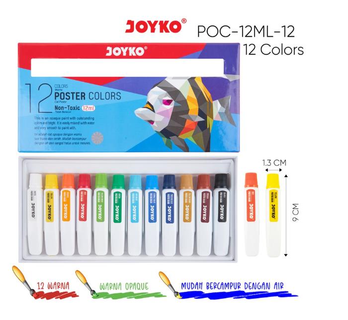 Jual Cat Poster Poster Color Joyko POC-12ML - 12 Warna - Kab. Tangerang ...