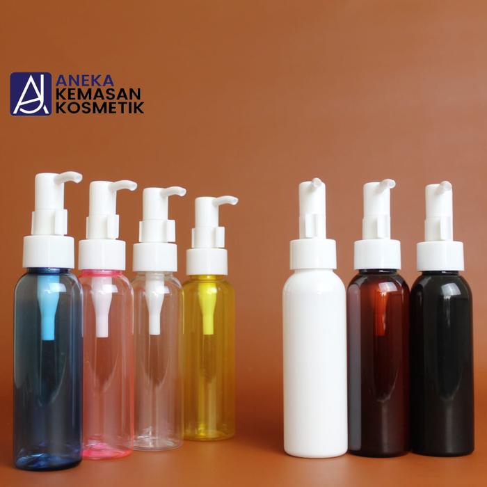 Jual Botol pump clip oil 100ml/botol plastik 100ml/ tutup pump clip luxury putih - Biru - Kab ...