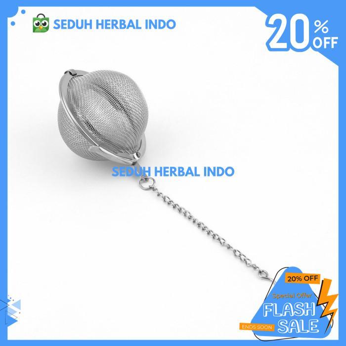 Jual TEA BALL STRAINER INFUSER STAINLESS CHAIN / SARINGAN TEH BULAT 4.5 ...