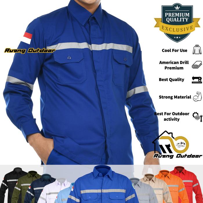 Jual Baju Kemeja Wearpack Safety K3 Pria Lengan Panjang Seragam Atasan ...