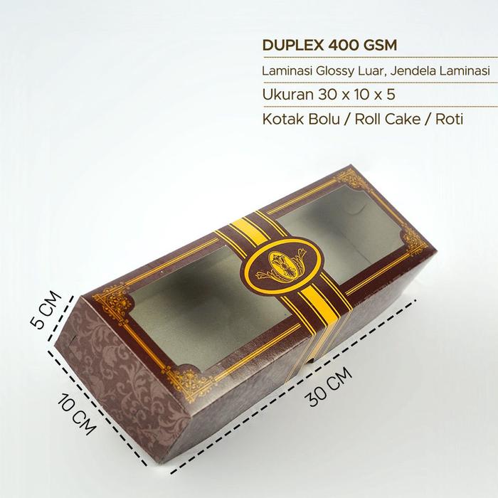 Jual Kardus Kotak Brownies Box Packaging Bolu Gulung Ukuran 30x10x5 cm ...