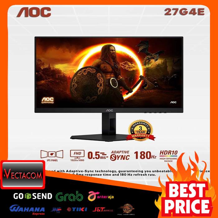 Jual Monitor Led AOC 27G4E Gaming Monitor 27" Full HD, 180Hz, Fast IPS ...