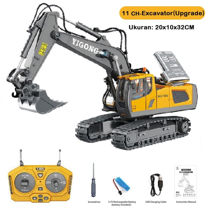 Promo [TATAJOY]1:14 Mainan Excavator Remote Control Besar 15Channel ...