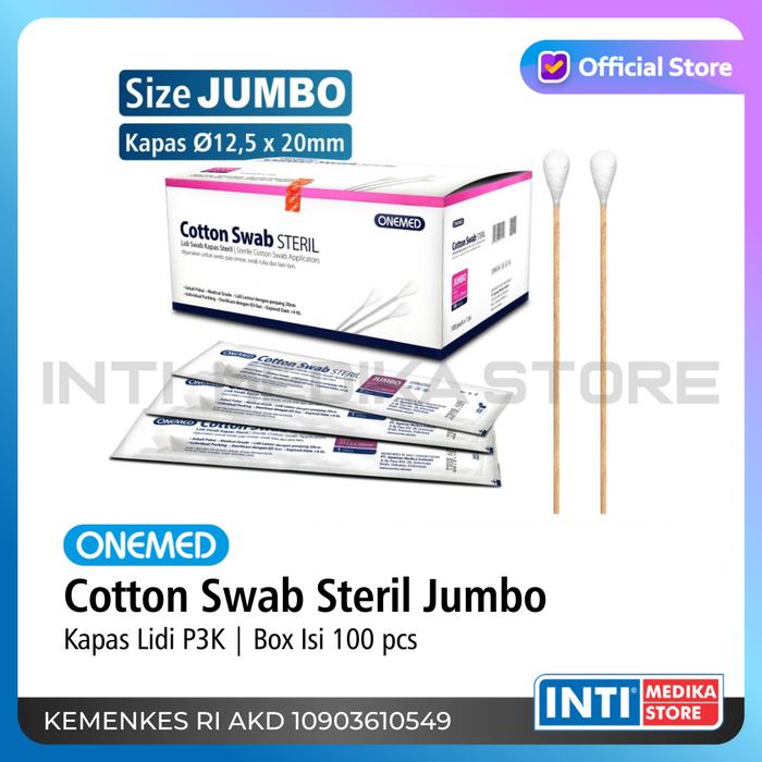 Jual ONEMED - Cotton Swab Steril | Kapas Lidi P3K - Jumbo - Kota ...