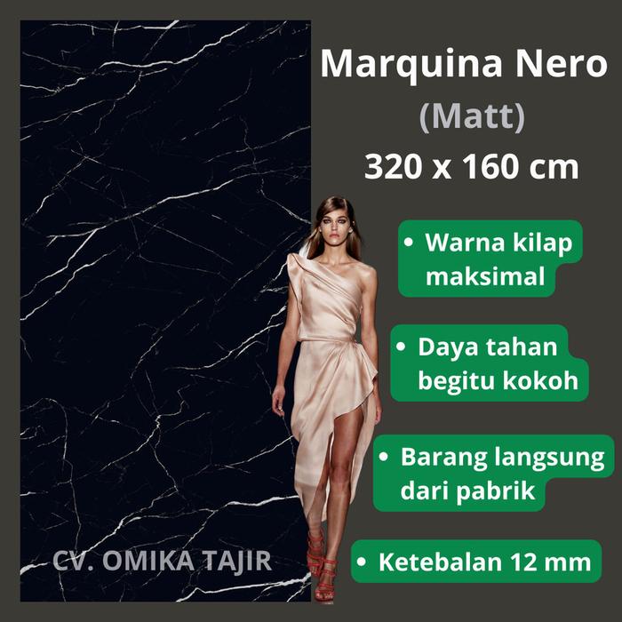 Jual Granit Quadra Big Slab Marquina Nero 320x160 Matte Granite Top ...