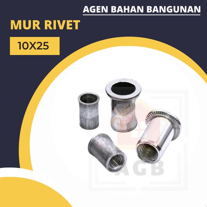 Jual Rivet Nut / Mur Rivet Alumunium / Nut Rivet Aluminium M 10 x 25 ...