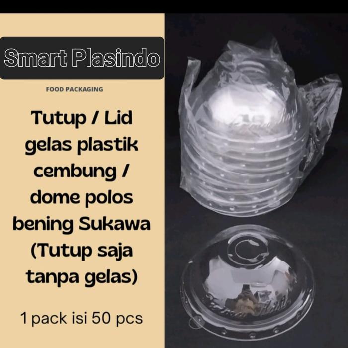 Promo Tutup Cup Cembung Polos Bening / Tutup Gelas Plastik Lid Cup ...