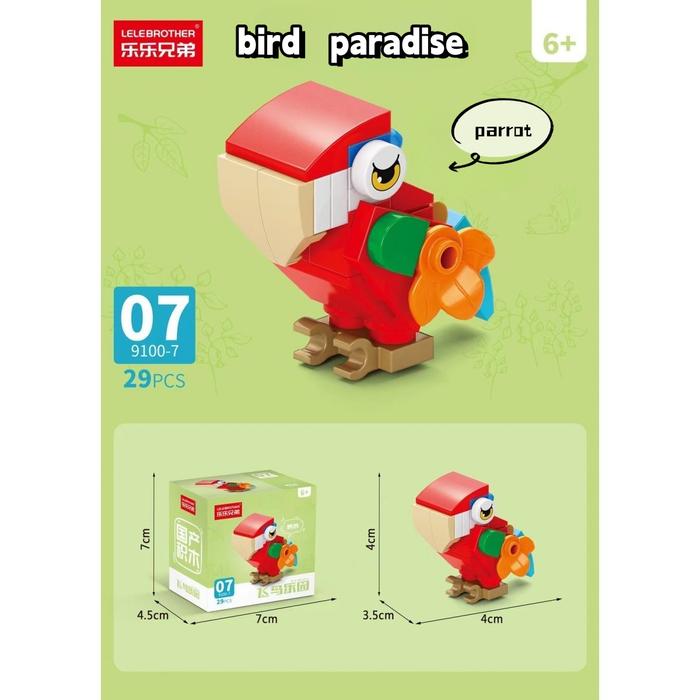 Promo LELE Nano Building Blocks Educational Toys Balok Susun Bird Merak ...