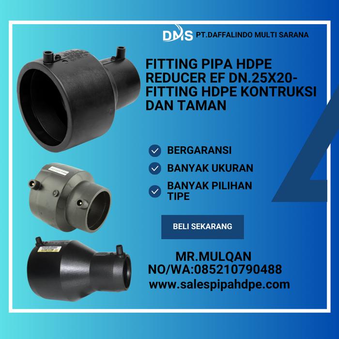 Jual Fitting Pipa Hdpe Reducer EF Dn.25x20 - Fitting Hdpe Kontruksi Dan ...