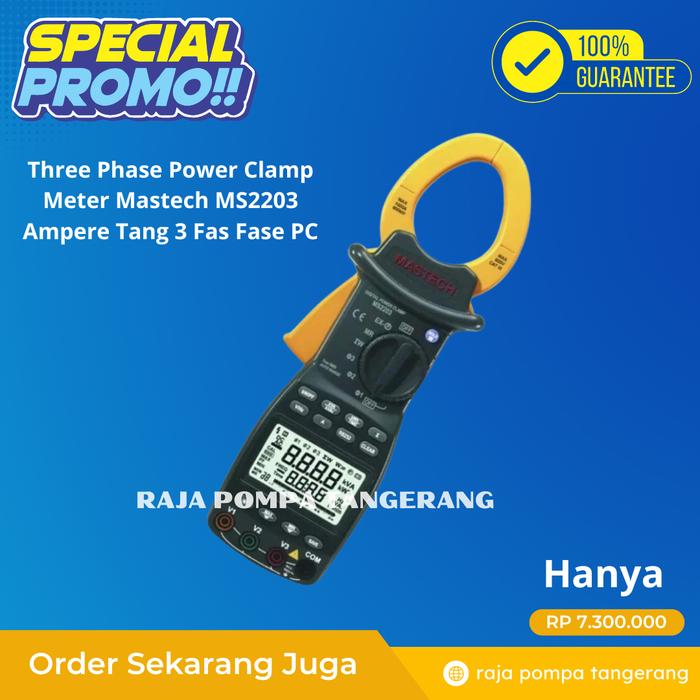 Jual Three Phase Power Clamp Meter Mastech MS2203 Ampere Tang 3 Fas ...