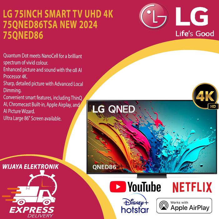 Promo LG 75QNED86TSA SMART TV 75 INCH UHD 4K New 2024 Cicil 0% 3x ...