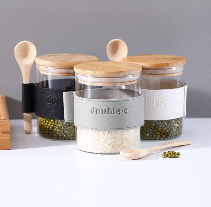 Promo Borosilicate Glass Storage tank Jar 500ml- Toples kaca tutup kayu ...