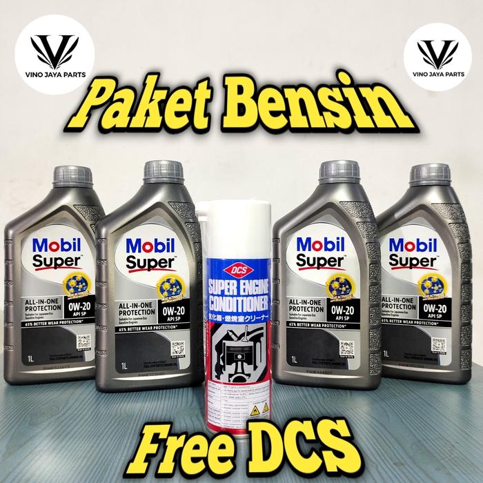 Jual Paket Bensin Mobil Super 0w - 20 4Liter Free DCS Super Engine ...
