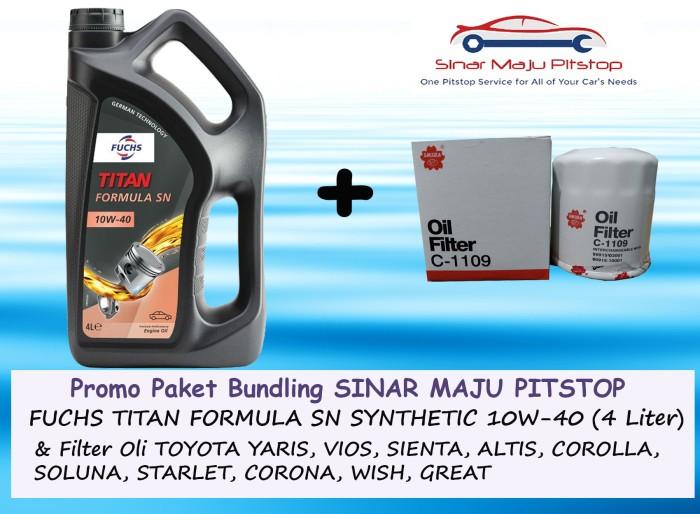 Jual Paket Oli FUCHS TITAN FORMULA SN SYNTHETIC 10W-40 Galon 4 Liter & Filter Oli Mobil TOYOTA ...
