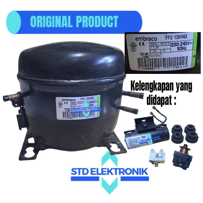 Jual Kompresor kulkas EMBRACO FFU130HAX 1/3 PK R134a - Kota Bekasi - STD Elektronik | Tokopedia