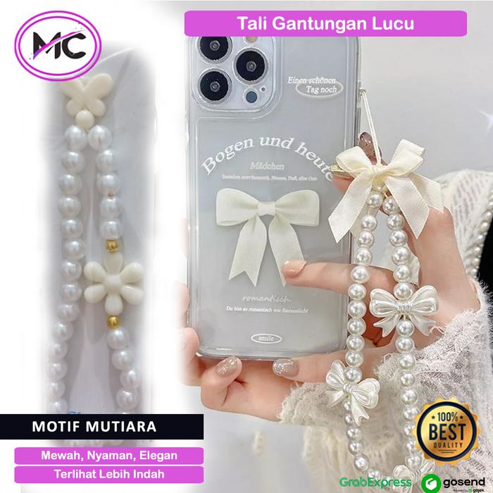 Jual Tali Gantungan Hp Lucu DIY Motif Manik Mutiara Phone Strap Korean ...