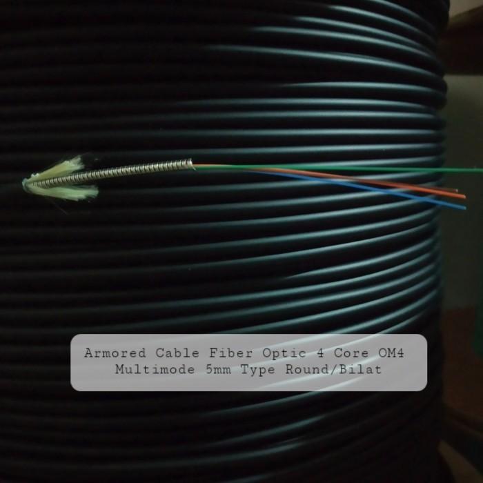 Jual Armored Cable Fiber Optic Stanless Steel 4 Core OM4 Multimode 50 ...